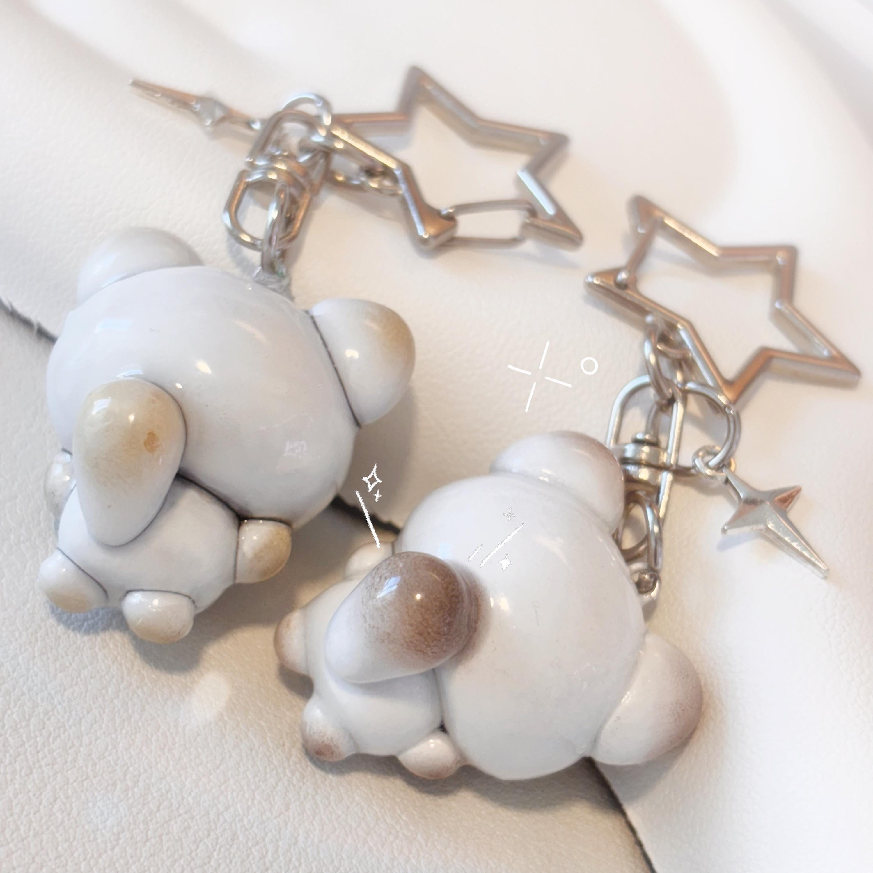 Sleepy Siamese Cats - Handmade Polymer Clay Keychain, Charm - Etsy