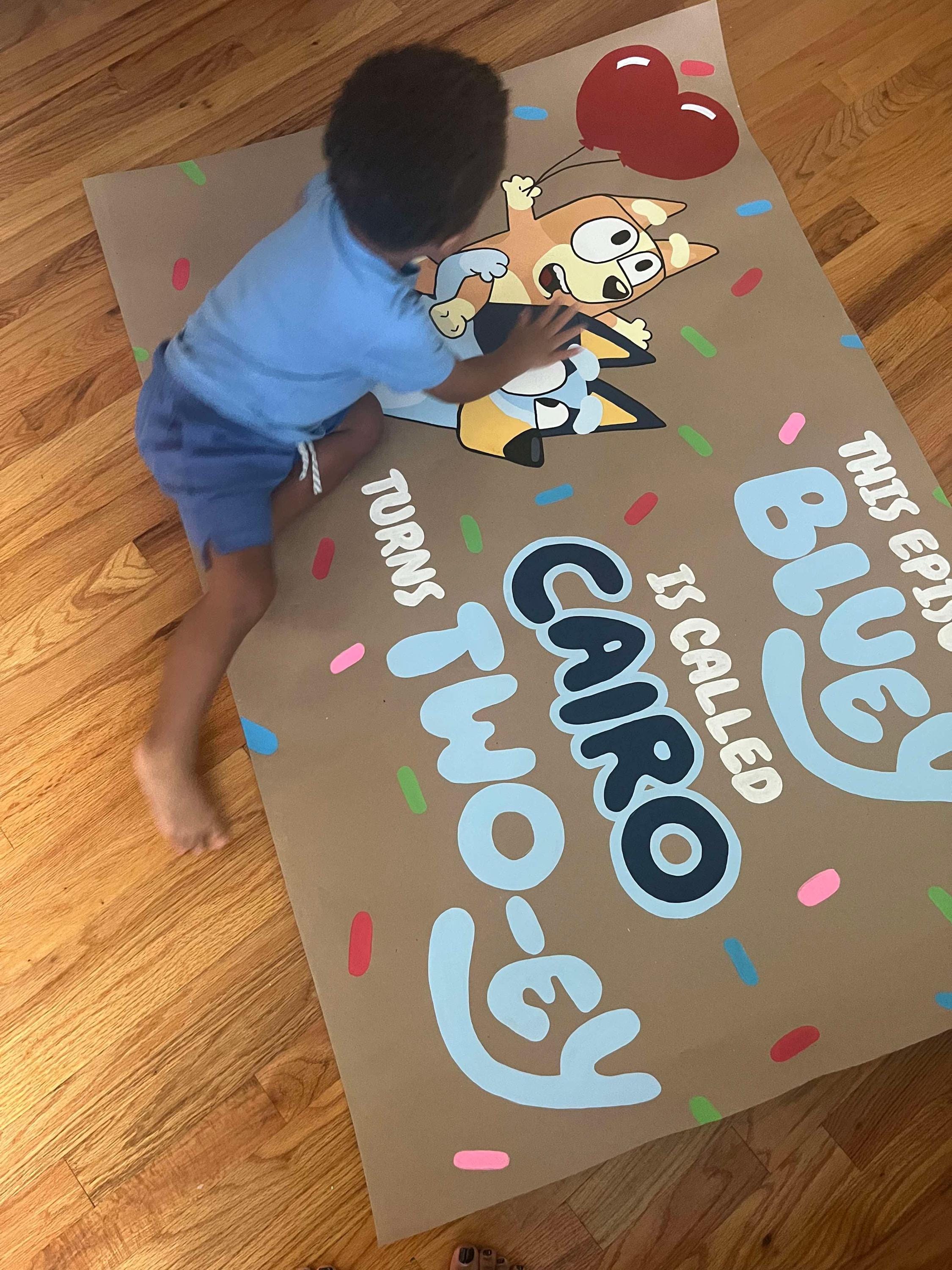 Hand-painted Custom Bluey Birthday Banner: Personalized Party Decor - Etsy