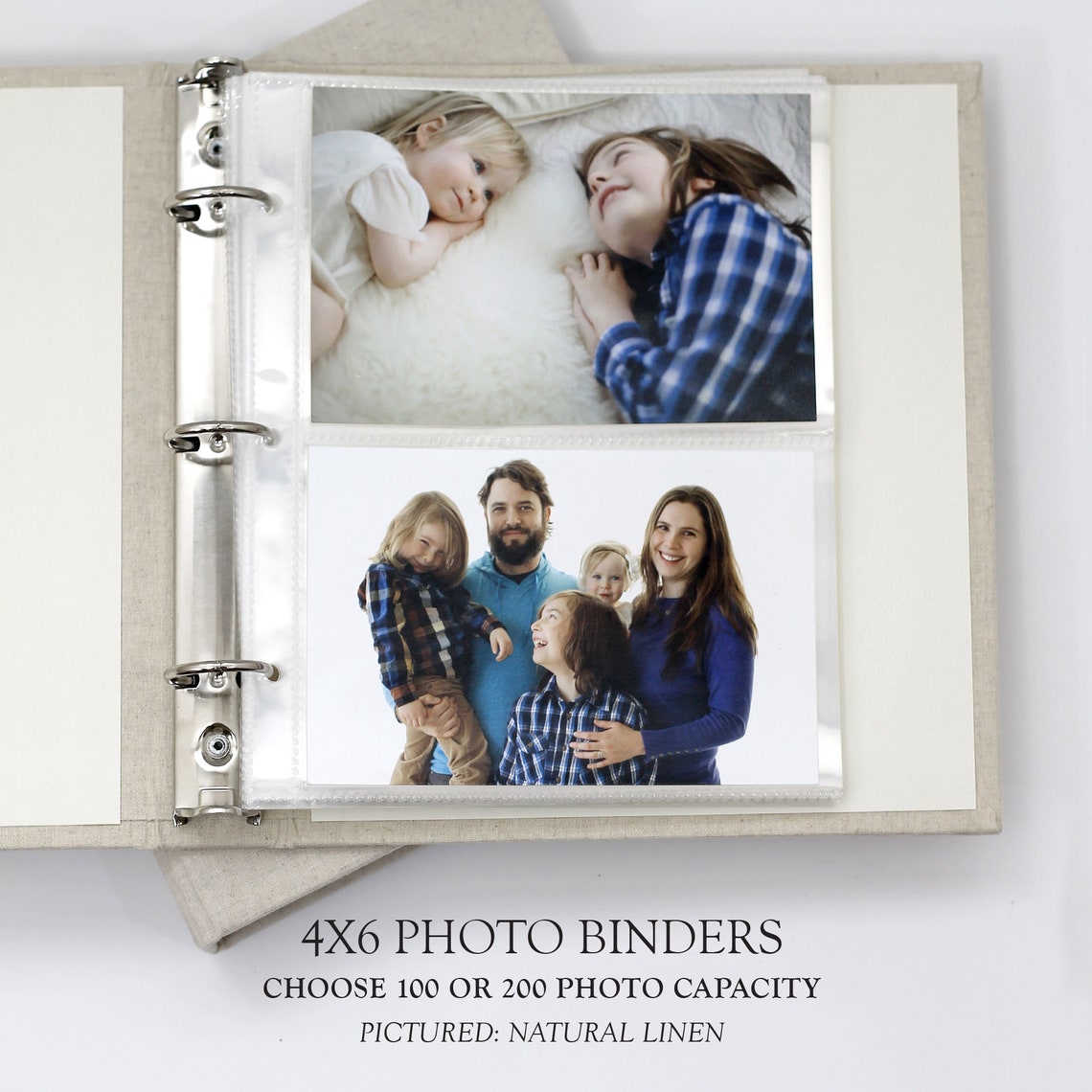 PERSONALIZED 4x6 Photo Binder With Dove Gray Cotton Cover | Price ...