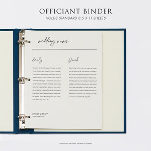 Officiant Binder With Black Vegan Leather Includes Personalized Gold ...
