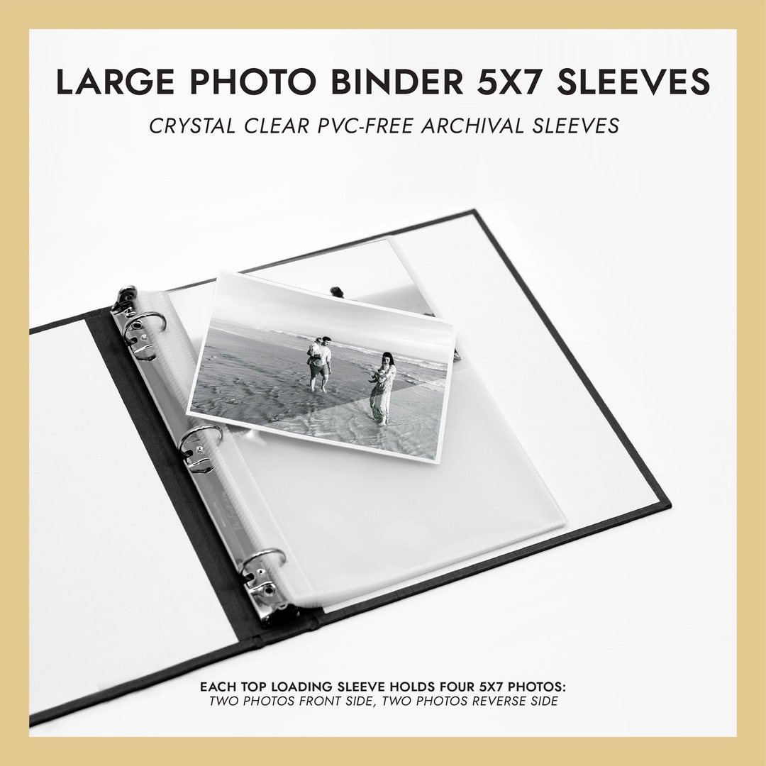 5x7 Photo Binder Sleeves Pack of 10 for 40 Photos Fits 5x7 Photo Binder ...