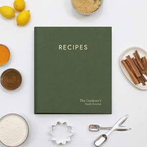 Personalized Recipe Journal With Pine Vegan Leather | Personalized Gift ...