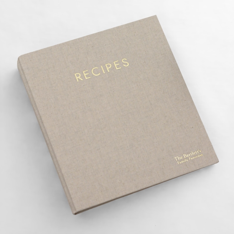 Personalized Recipe Journal With Natural Linen Cover | Personalized ...