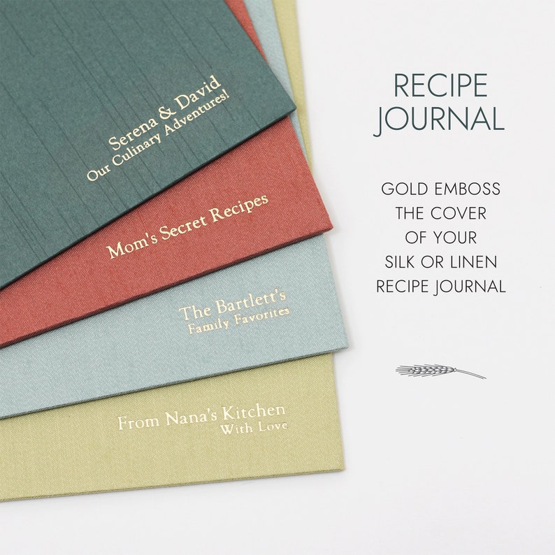 PERSONALIZED Recipe Journal With Natural Linen Cover - Etsy