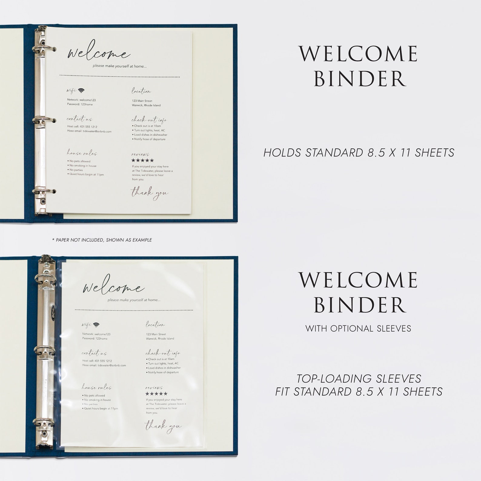 PERSONALIZED Welcome Binder With Black Vegan Leather Cover | Includes ...