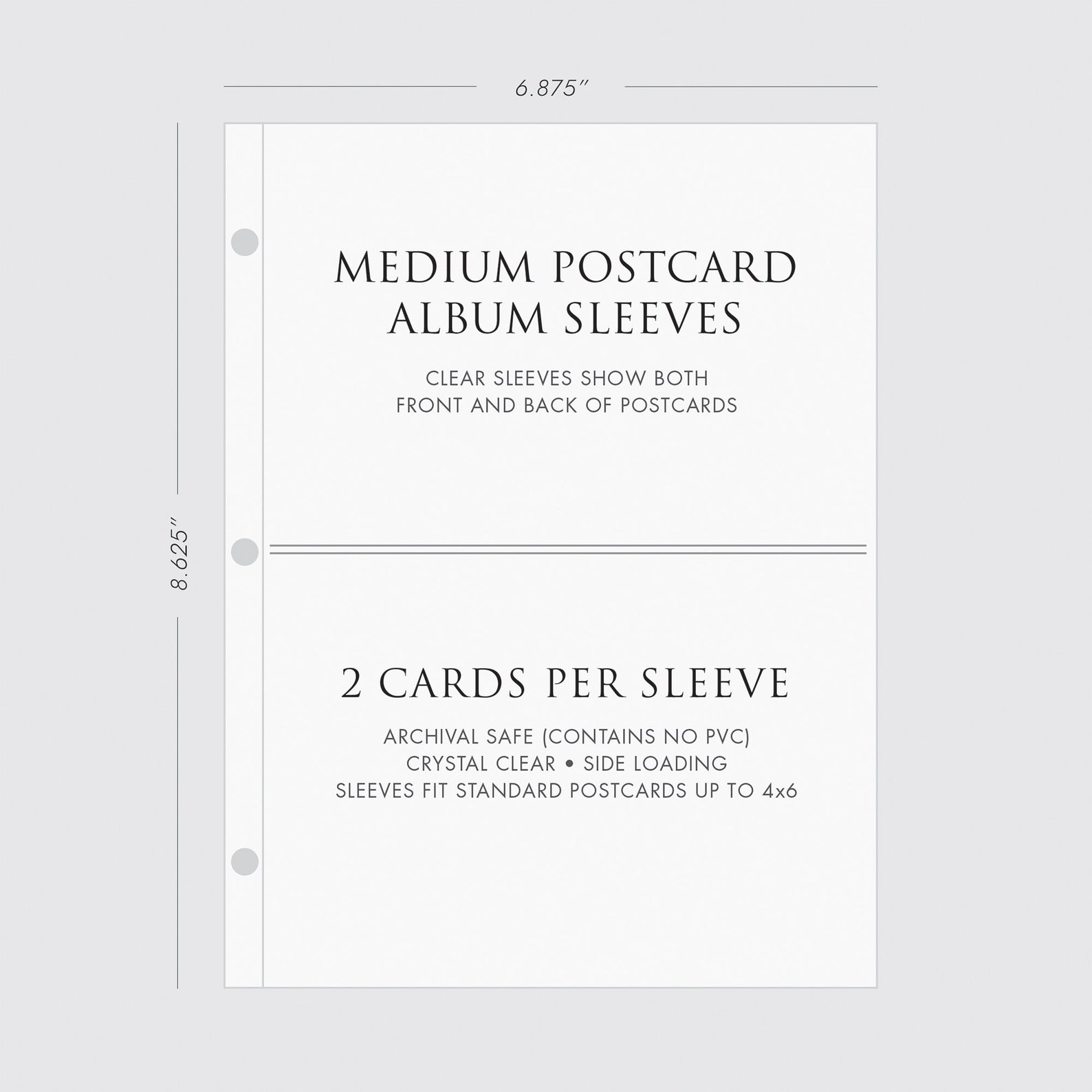 Medium Postcard Album With Moss Vegan Leather Cover | 2 Postcards per ...
