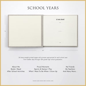 Personalized Handmade School Years Memory Album With Natural Linen ...