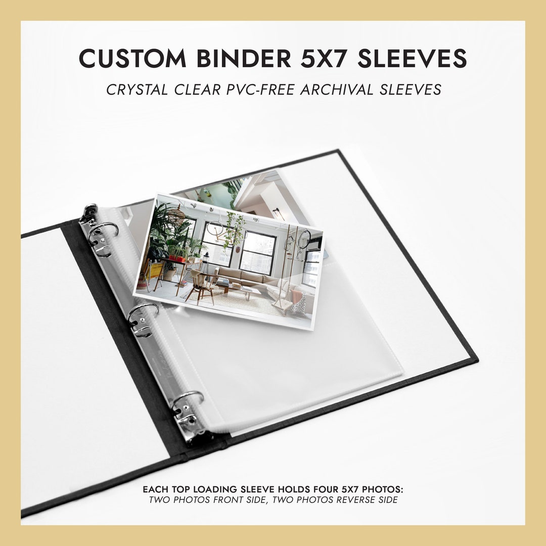5x7 Custom Binder Sleeves Pack of 10 for 40 Photos Fits Custom Binders ...