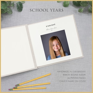 Personalized Handmade School Years Memory Album With Natural Linen ...