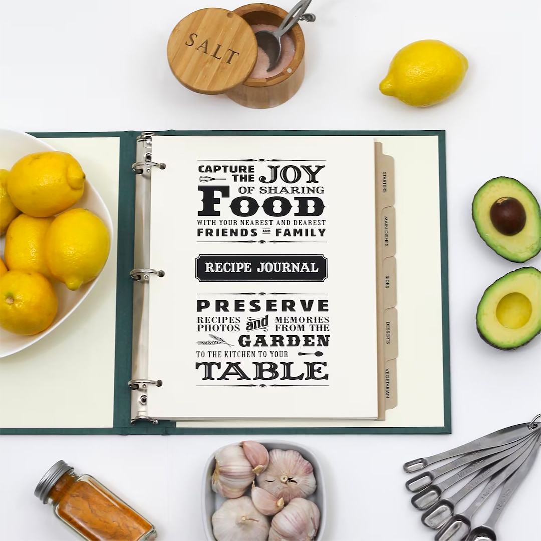 Personalized Recipe Journal With Jade Silk Cover - Etsy