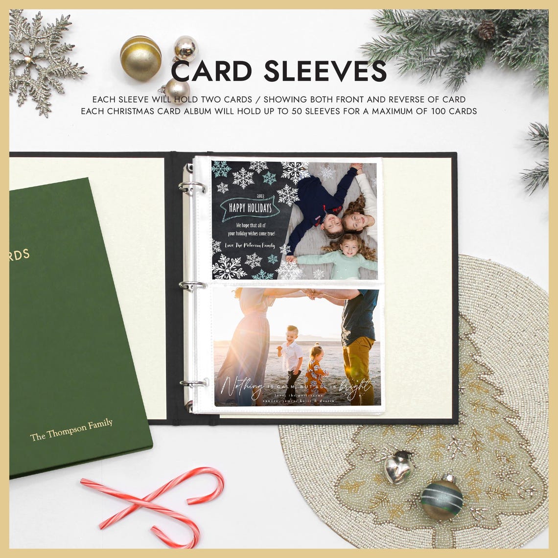 PERSONALIZED Holiday Card Album With Silver Silk Cover | Price Includes ...