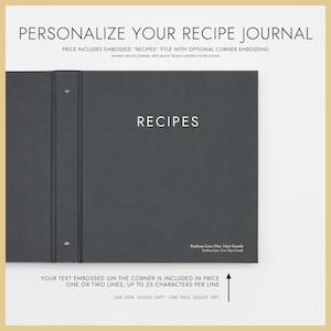 Personalized Recipe Journal With Natural Linen Cover | Personalized ...
