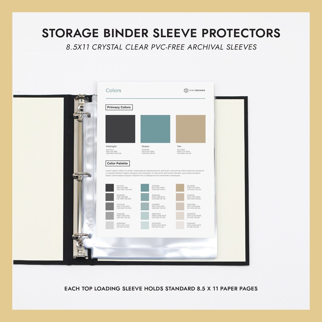 8.5x11 Storage Binder Page Protector Sleeves Pack of 10 Crystal Clear ...