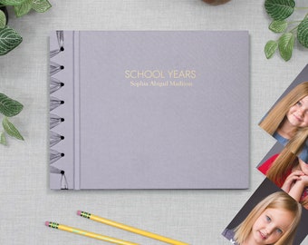Personalized Handmade School Years Memory Album With Natural Linen ...