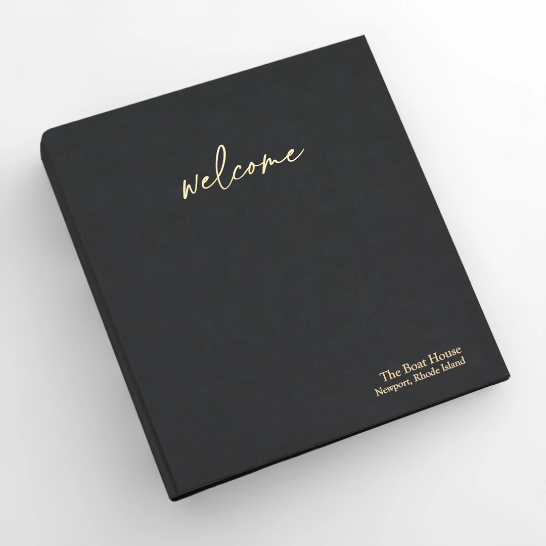 PERSONALIZED Welcome Binder With Black Vegan Leather Cover | Includes ...