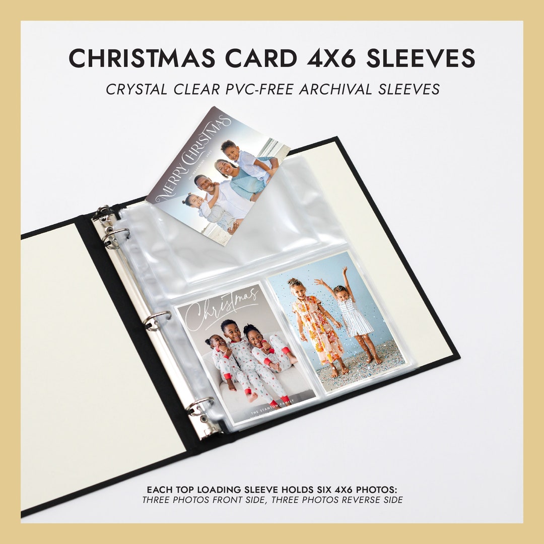 4x6 Christmas Card Album Sleeves Pack of 10 for 60 Photos Fits ...