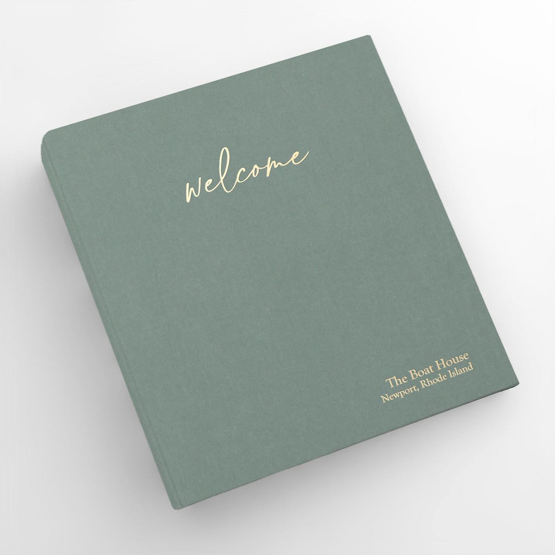 PERSONALIZED Welcome Binder With Jade Green Cotton Cover | Includes ...