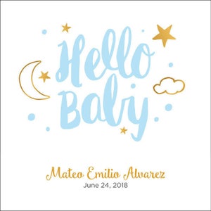 Personalized TWO MOMS Baby's First Book With "hello Baby Blue" Cover ...