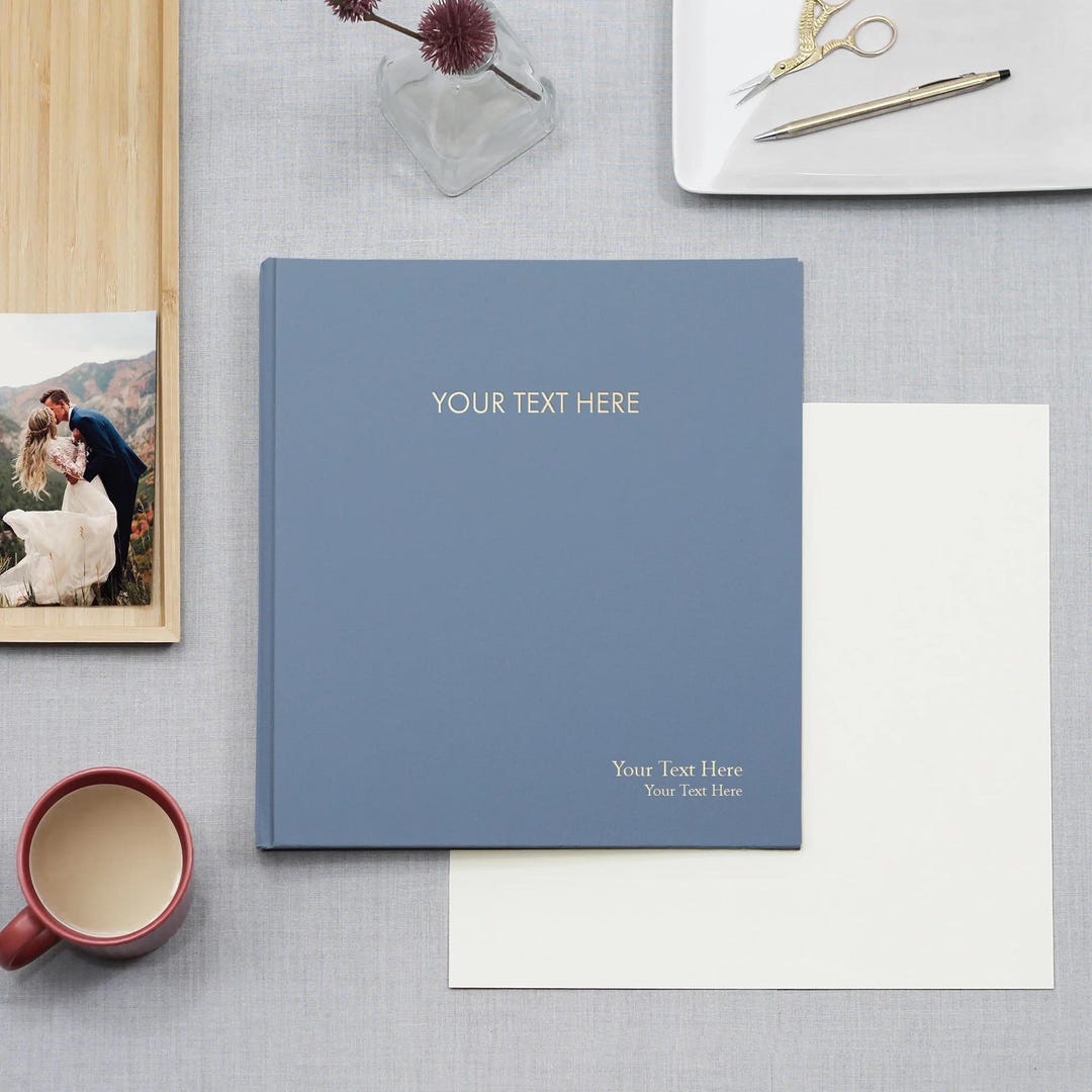 Personalized 3-ring Binder Ocean Blue Vegan Leather Custom Hard Cover ...