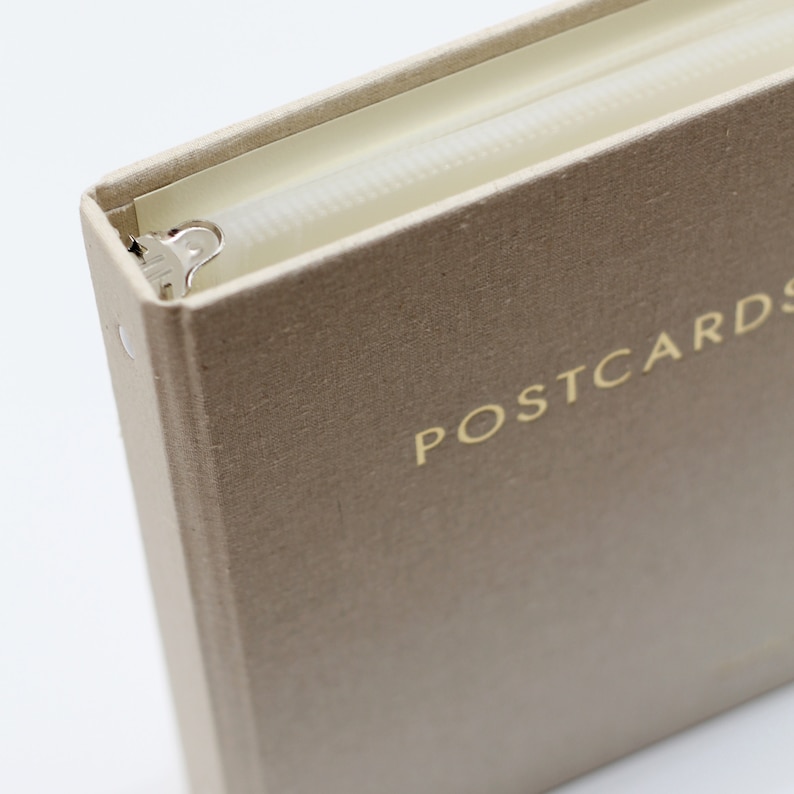 Medium Postcard Album With Natural Linen Cover 2 Postcards - Etsy