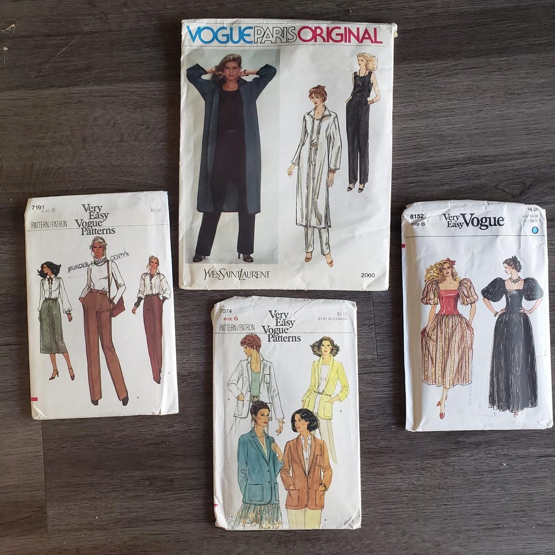 Vogue 70s Lot. Vogue Paris Original YSL 2060 + Very Easy Vogue 8152 ...