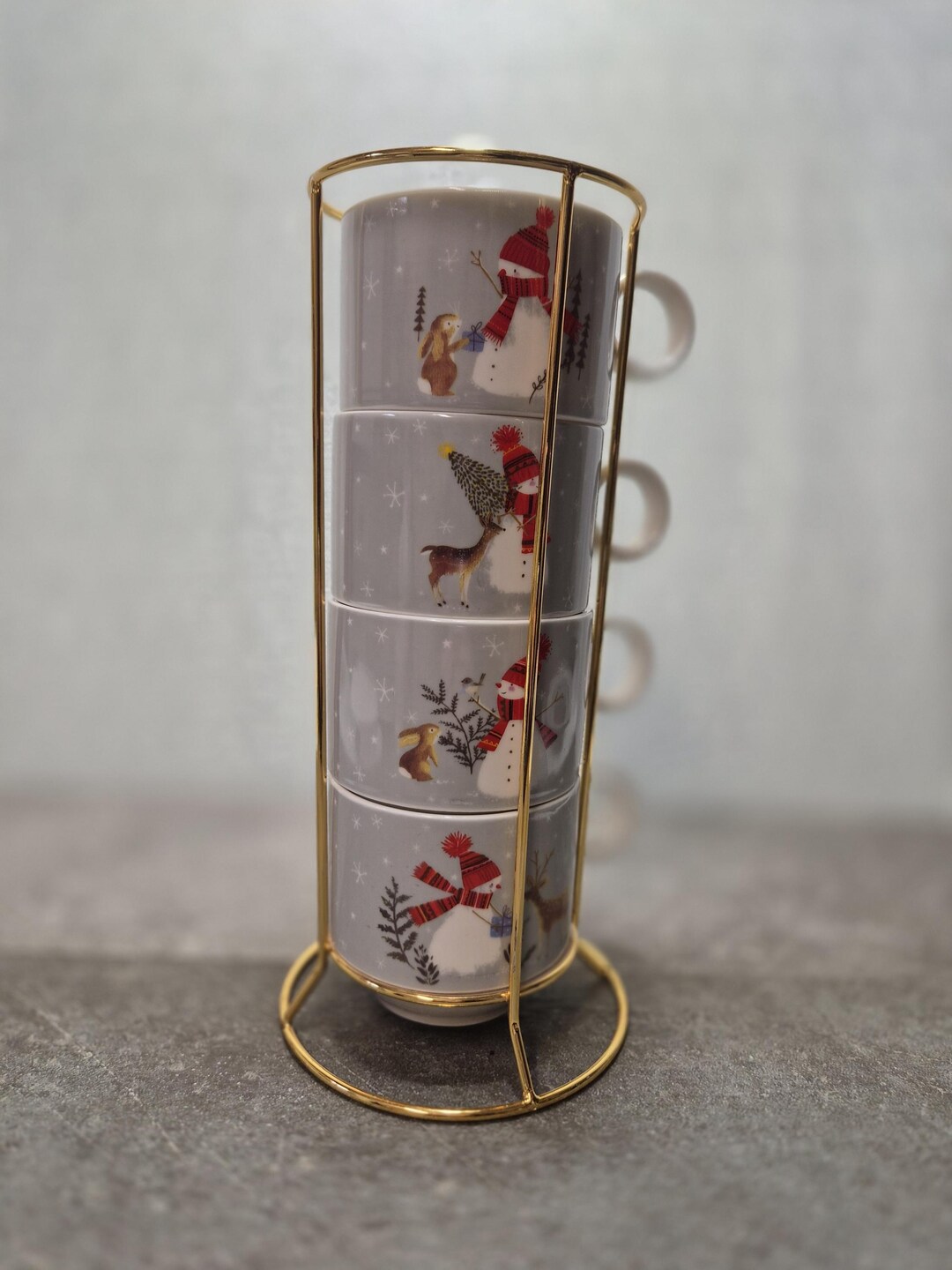 Grace Teaware Winter Stacking Mug Set – Snowman & Woodland Animals ...