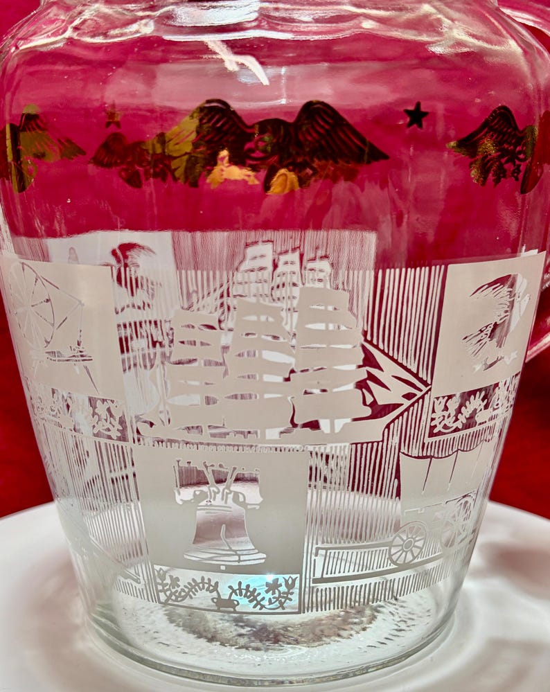 VINTAGE Anchor Hocking "colonial Days" Pitcher | Mid-century Modern ...