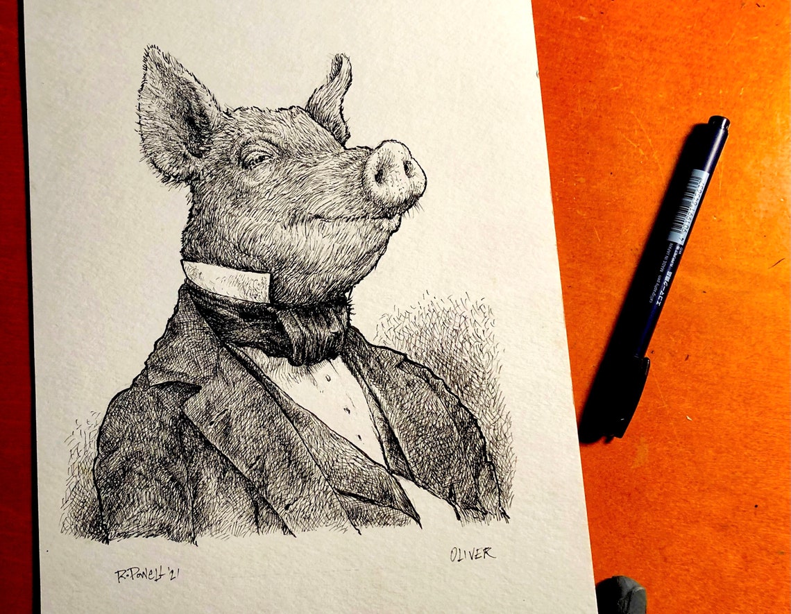 Oliver Pig Purveyor of Small Lumber. 8X10 Signed Print - Etsy