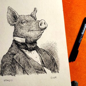 Oliver Pig, Purveyor of Small Lumber. 8X10 Signed Print - Etsy