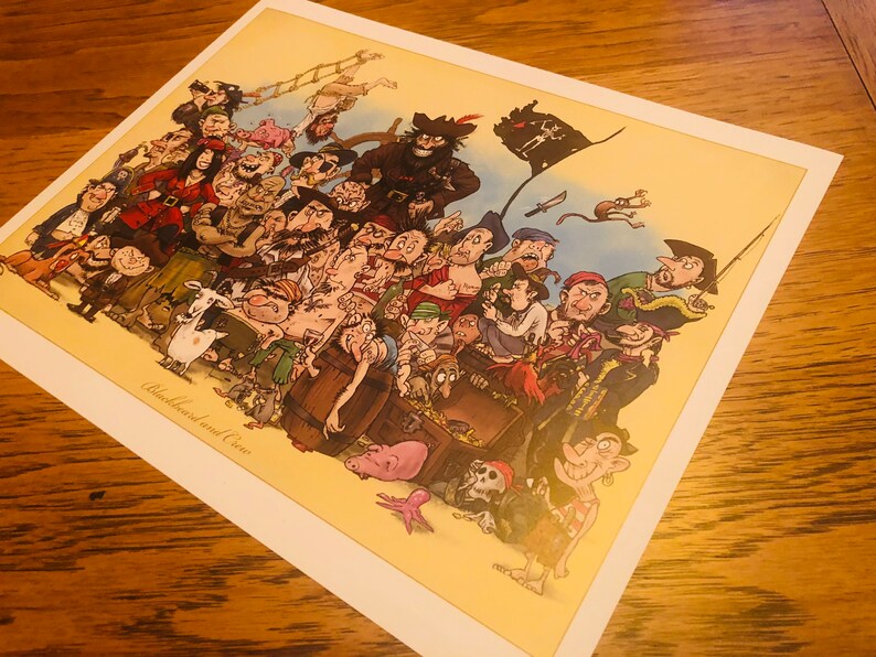 Blackbeard and Crew 11X14 Signed Print on Bright Paper Using Archival ...