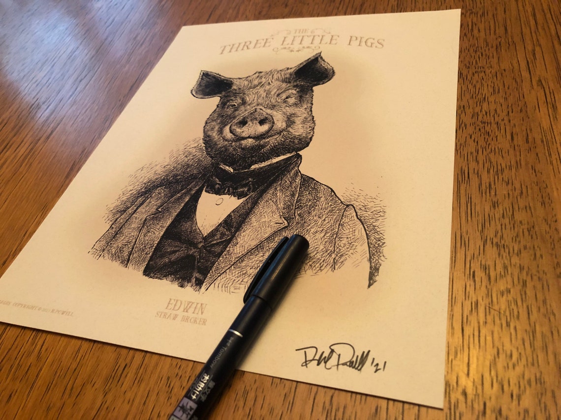 Edwin Pig, Straw Broker. 8X10 Signed Print - Etsy