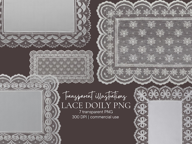 Lace Doily PNG Overlay | Romantic Lace Frames With Realistic Fabric ...