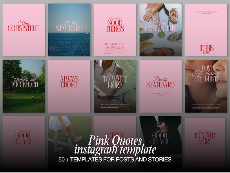 Pink Quote Instagram Templates Canva, Motivational Aesthetic Posts for ...