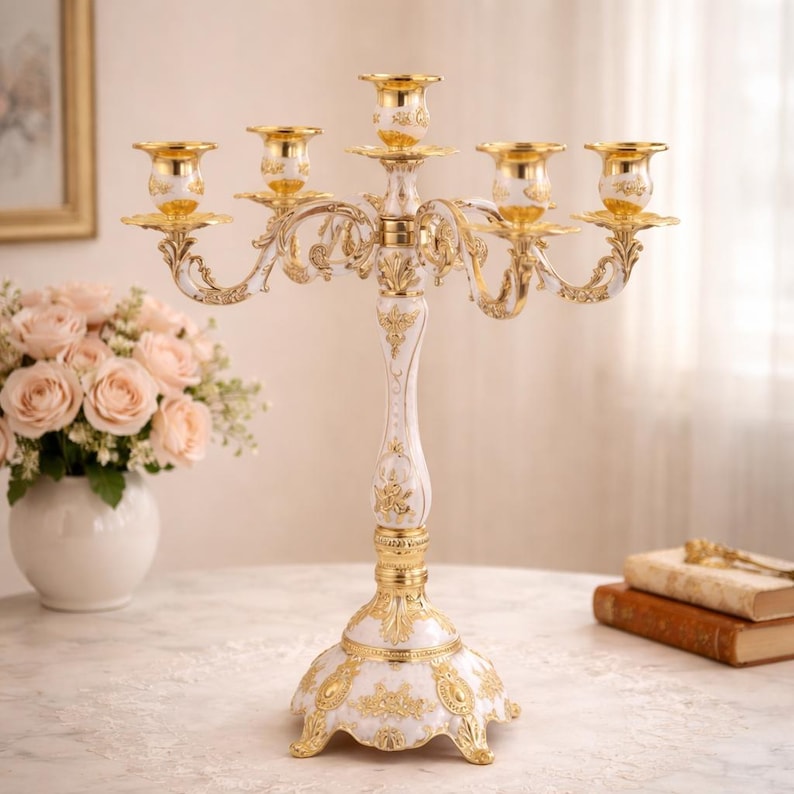Gold Baroque Candelabra,3 5 Arm European Retro Candlestick,luxury ...