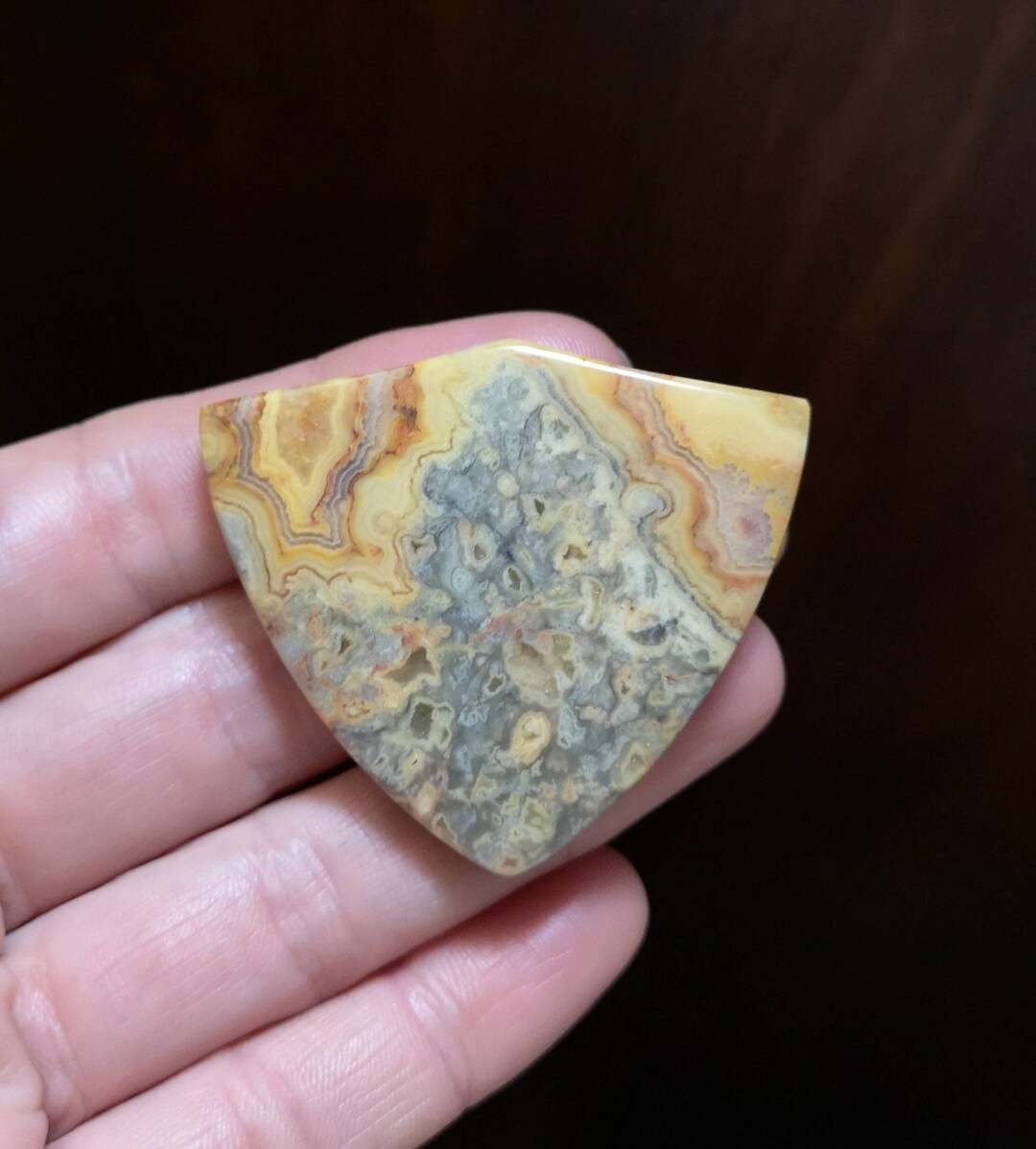 Eye-catching Orbicular Mystery Jasper Shield Pendant Bead - Realistic ...