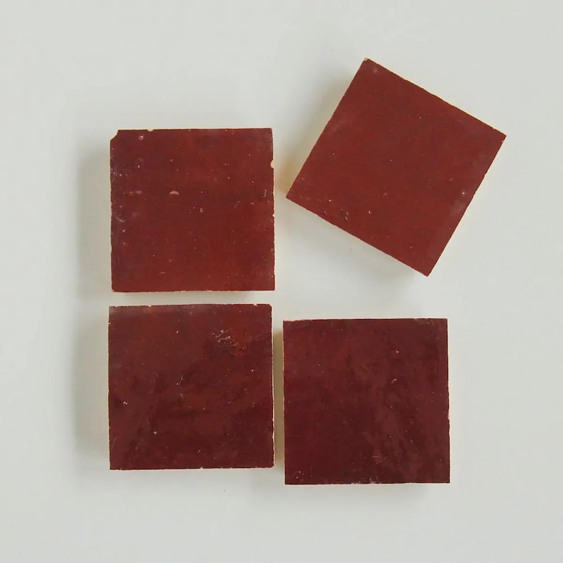 Authentic Moroccan Zellige 10x10 Cm | RED Handmade Tiles | Artisan ...