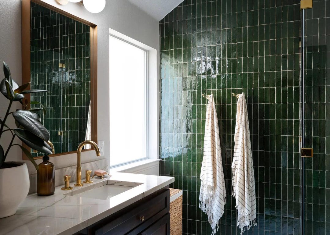 Emerald Green Zellige Bejmat – Authentic Moroccan Tiles | Interior ...