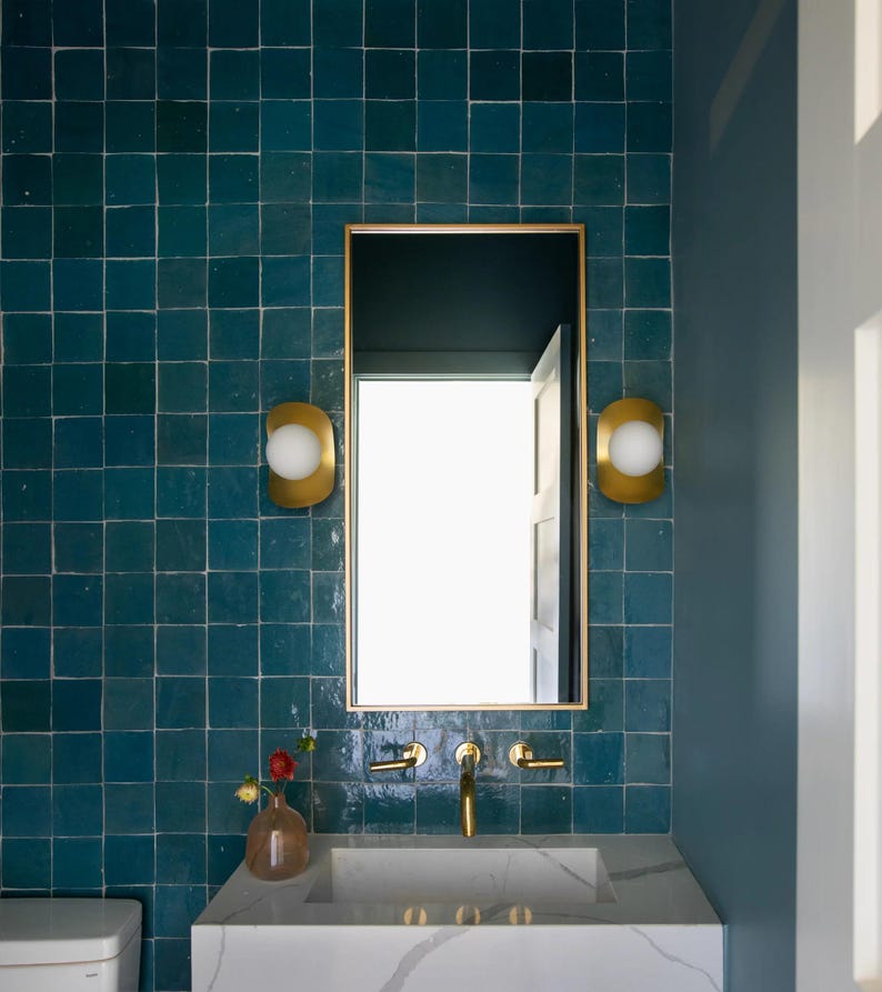 Aegean Blue Zellige Tiles 4x4” – Handmade Moroccan Tiles for Kitchen ...