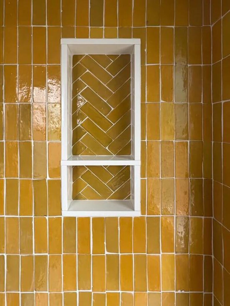 Honey Bejmat Zellige Tiles – Handmade Moroccan 6x2” | Wall, Floor ...