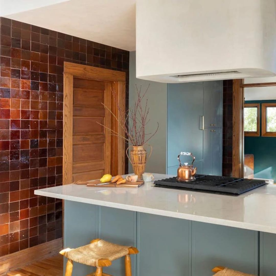 Burnt Sugar Zellige Tiles 4x4” – Handmade Moroccan Caramel Brown Tiles ...