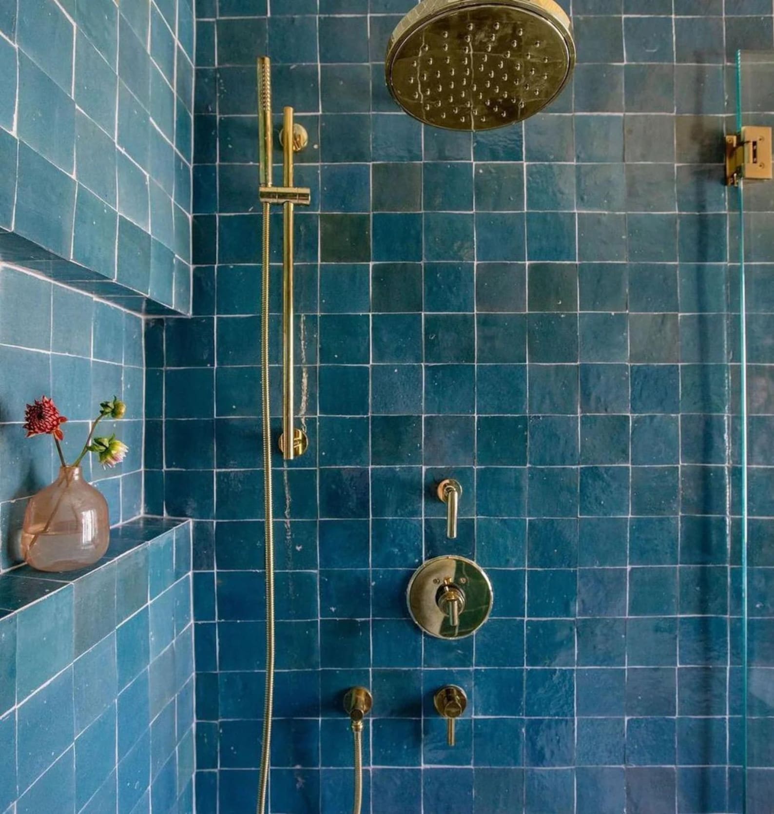 Aegean Blue Zellige Tiles 4x4” – Handmade Moroccan Tiles for Kitchen ...