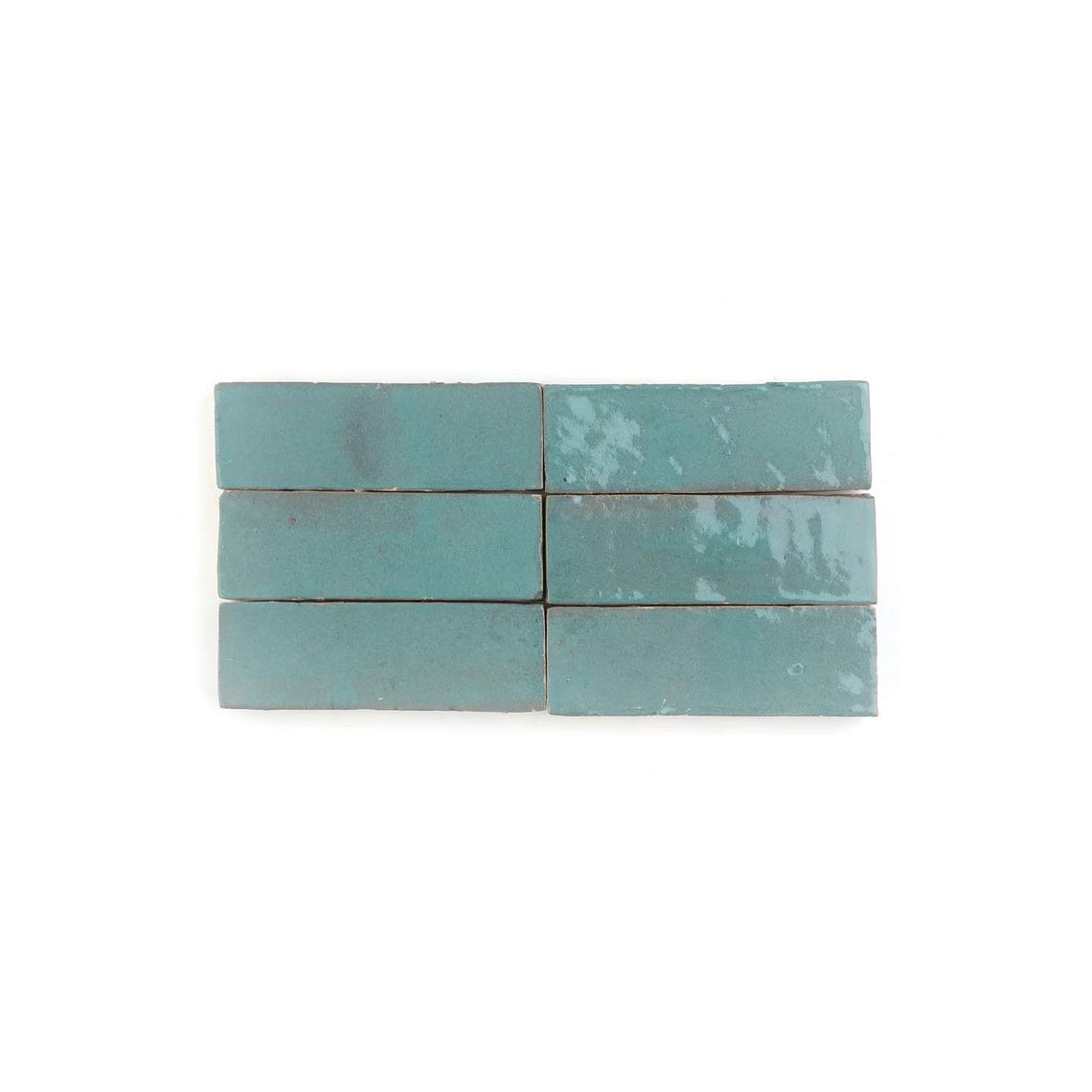 Moroccan Zellige Bejmat Mediterranean Blue – Luxury Handmade Tiles 6x2 ...