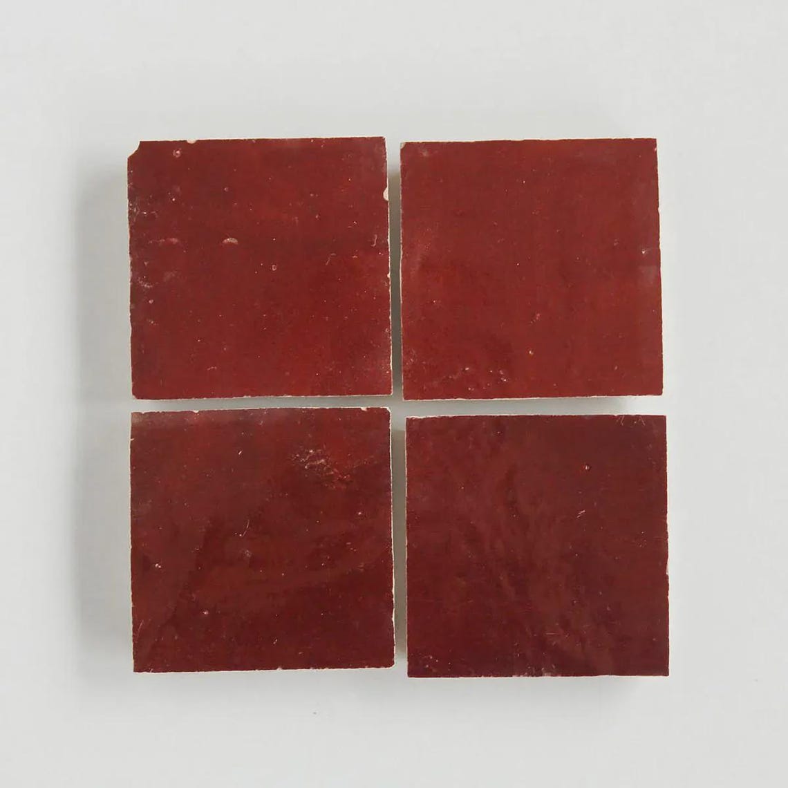 Authentic Moroccan Zellige 10x10 Cm | RED Handmade Tiles | Artisan ...