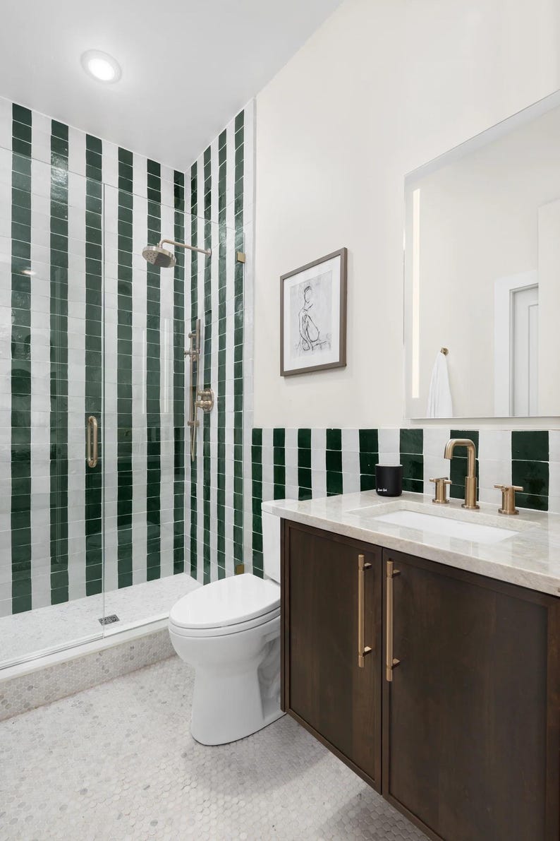 Emerald Green Zellige Tiles 4x4 - Handmade Moroccan Mosaic - Etsy