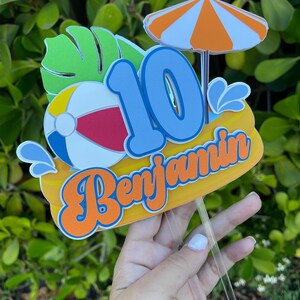 Beach Cake Topper , Pool Party Cake Topper - Etsy