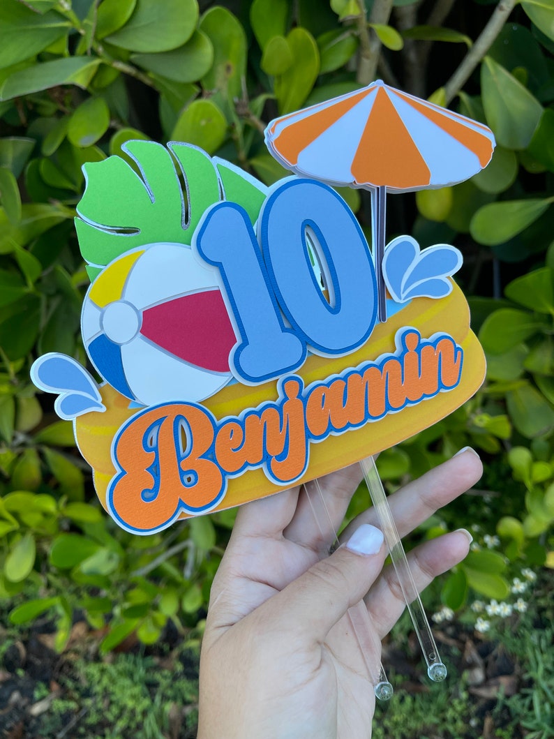 Beach Cake Topper Pool Party Cake Topper - Etsy