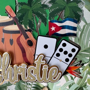 Personalized Cuban Cake Topper: Havana Nights Domino Theme - Etsy
