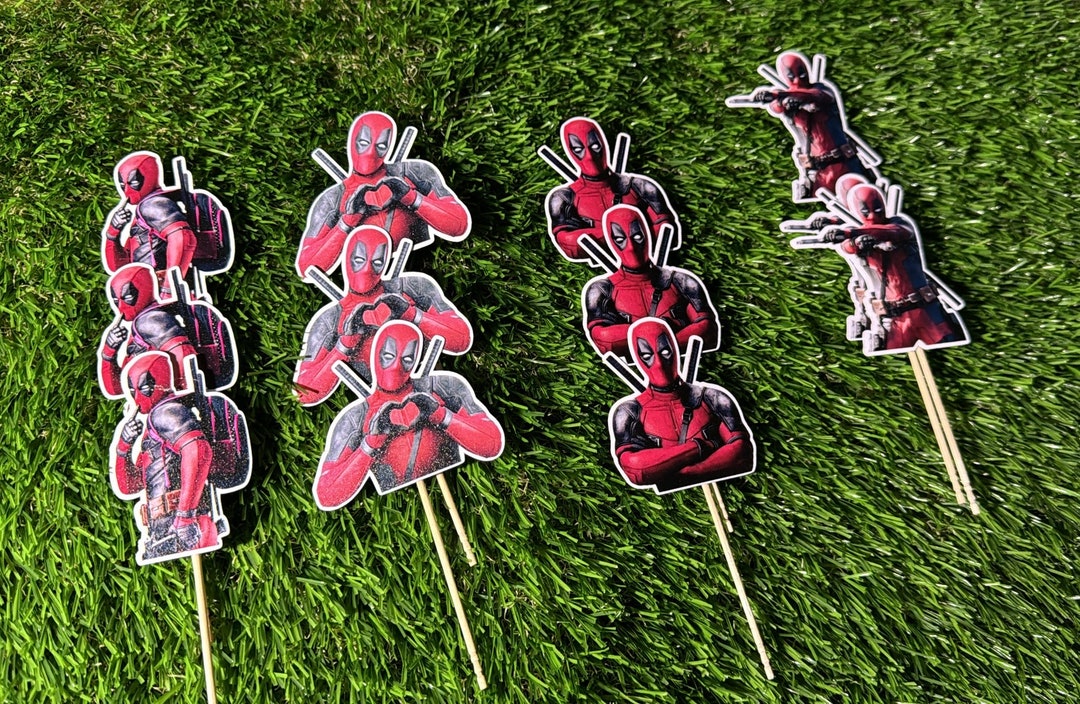 Deadpool Cupcake Toppers: Superhero Party Decorations - Etsy