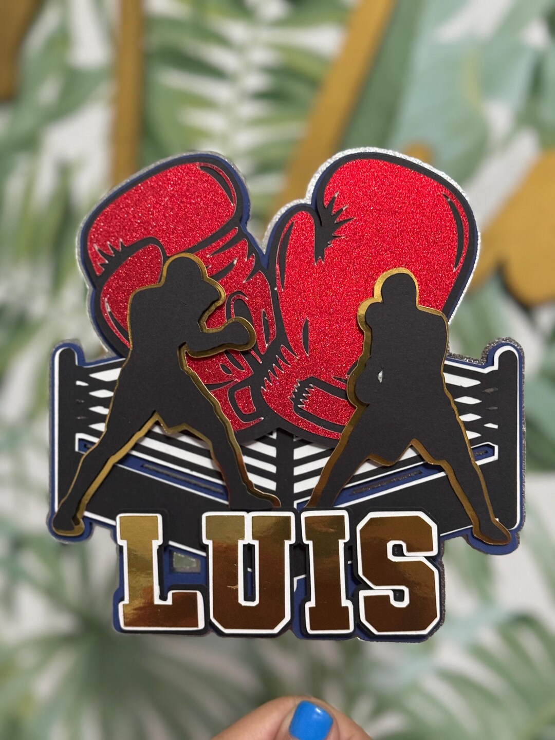 Boxing Cake Topper - Etsy