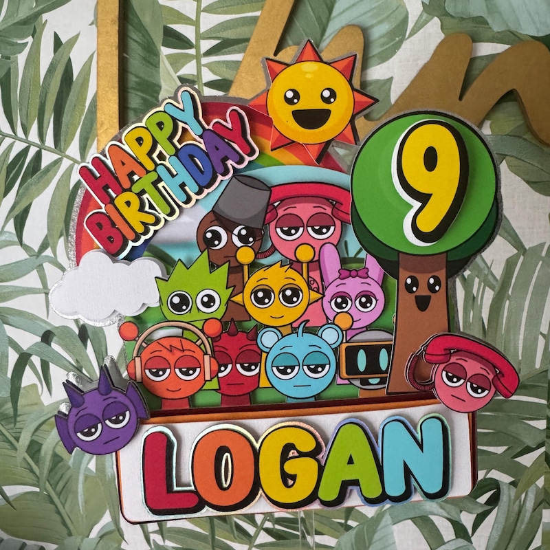 Sprunki Birthday Cake Topper - Etsy